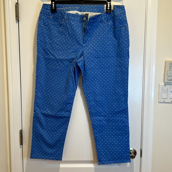 Talbots | Jeans | Talbots Bluewhite Polka Dot Jeans | Poshmark